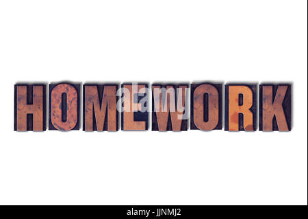The word Homework concept and theme written in black ink on a colorful ...