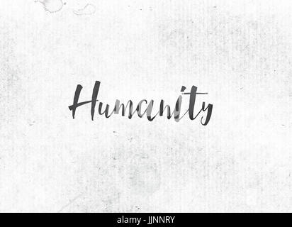 The word Humanity concept and theme painted in colorful watercolors on ...