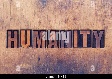 The word Humanity concept and theme written in black ink on a colorful ...