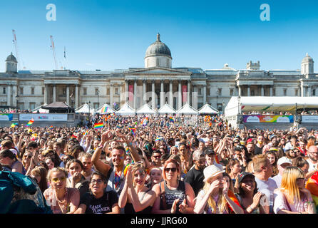 Pride in London 2017 - Trafalgar Square stage Stock Photo - Alamy