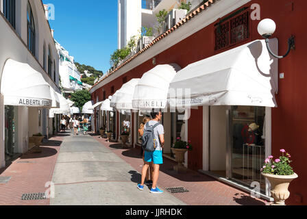 Designer shops in Capri, Italy Stock Photo - Alamy