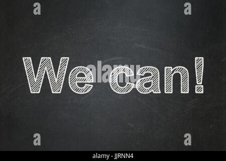Finance concept: We can! on chalkboard background Stock Photo - Alamy