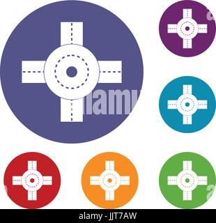 Big road junction icons set vector color Stock Vector Image & Art - Alamy