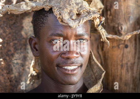 Portrait of a Damara man at the Damara Living Museum, located north of ...