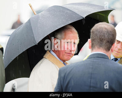 Queen Camilla shelters under an umbrella during a Big Lunch at the ...