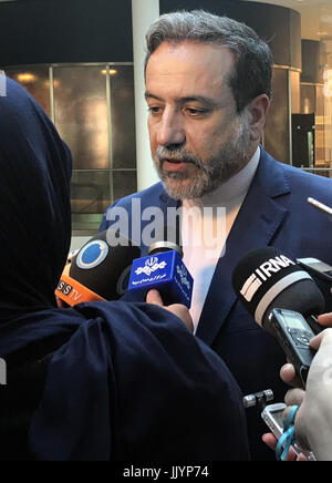 Iranian Foreign Minister Abbas Araghchi attends a meeting with Qatari ...