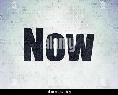 Time concept: Time is Now on Digital Paper background Stock Photo - Alamy