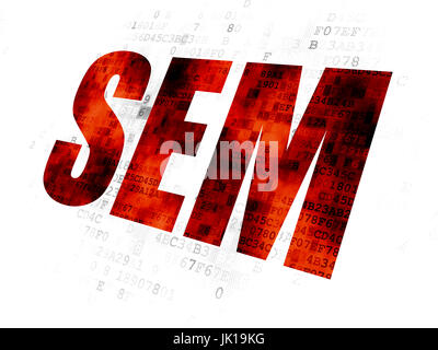 Marketing concept: SEM on Digital Data Paper background Stock Photo - Alamy