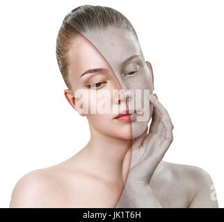Portrait of young woman without retouch - natural beauty Stock Photo ...