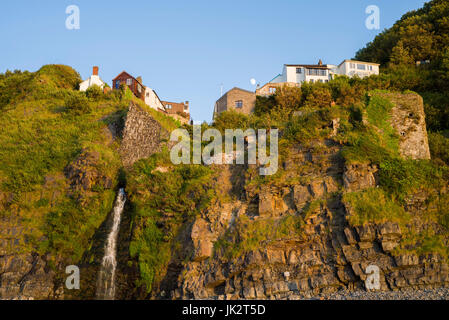 The village of Buck's Mills on the cliff top on the North Devon ...