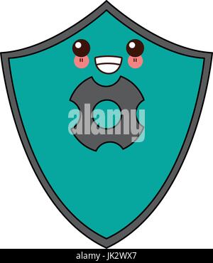 kawaii shield vector illustration Stock Vector Image & Art - Alamy