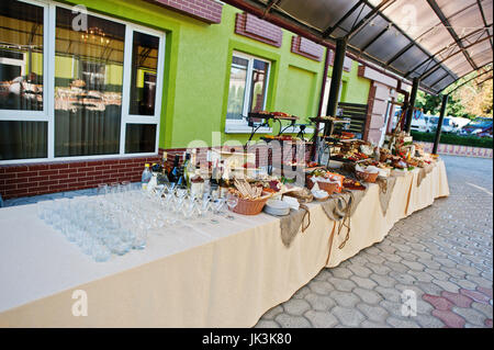 Amazingly-looking delicious dishes on wedding banquet Stock Photo - Alamy