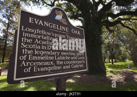 Louisiana, St. Martinville, Evangeline Oak Park, Evangeline Oak Tree ...