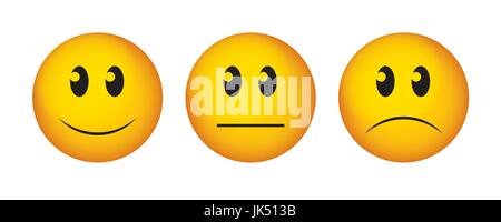 Buttons to vote on survey. Happy, straight face and sad emoticon Stock ...