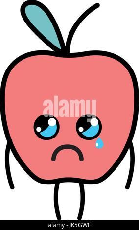 kawaii cute crying apple fruit Stock Vector Image & Art - Alamy