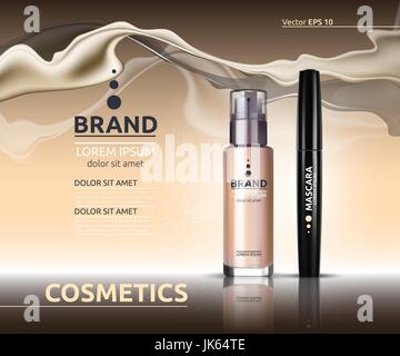 BB Cream Bottle Template for Ads or Magazine Background. 3D Real Stock ...