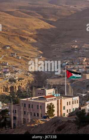 Jordan, Petra-Wadi Musa, elevated view of Umm Sayhoun Bedouin village ...