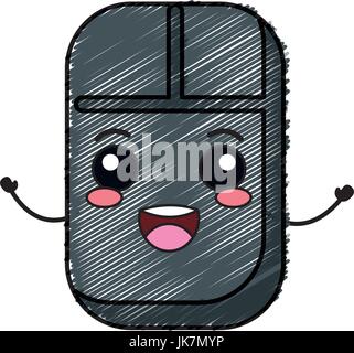 Pc mouse device cute kawaii cartoon Stock Vector Image & Art - Alamy