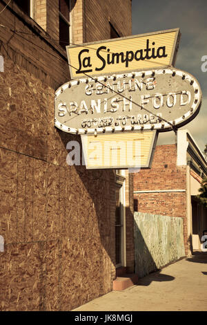USA, California, Southern California, Guadalupe, sign for Chicago Chop ...