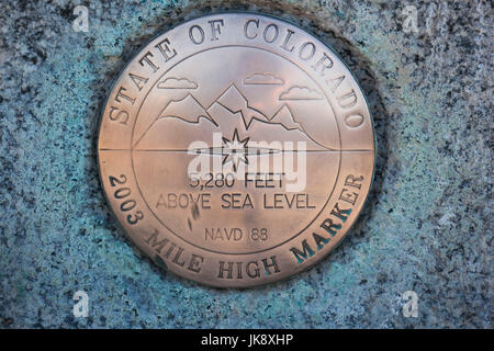 The Mile-High City. Steps of the Colorado State Capitol in Denver with ...