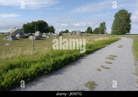 Road through the landscape on Manija island. Manilaid Estonia 9th July ...