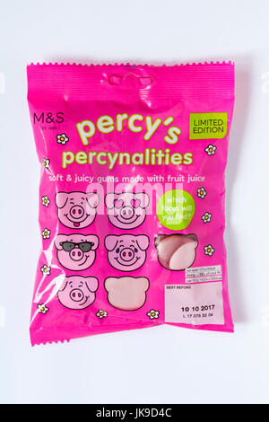 Bag of Marks & Spencer percy pig and pals sweets isolated on white Stock Photo: 47470943 - Alamy