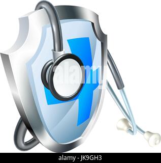 blue shield with cross Stock Vector Image & Art - Alamy