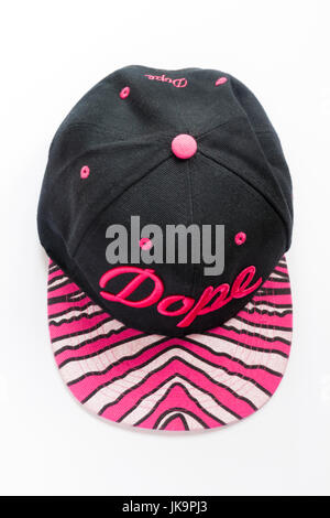 black and pink Dope baseball cap isolated on white background Stock ...