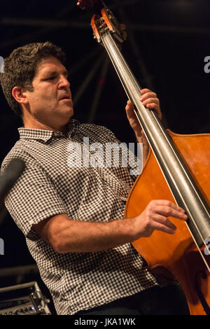 Bill Frisell on the guitar, accompanied by Tony Scherr on bass and ...
