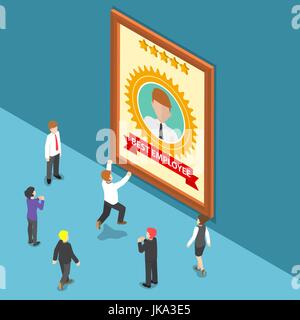 A vector illustration of employee of the month poster frame design ...