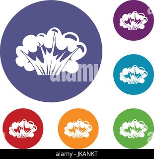 High powered explosion icons set hexagon Stock Vector Image & Art - Alamy