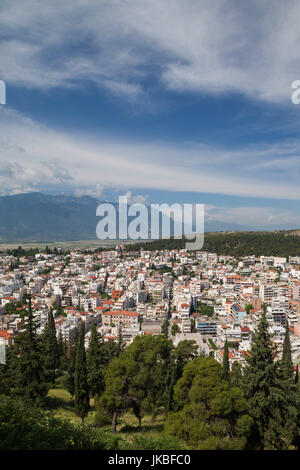 Central Greece, Lamia, elevated town view from the Kastro fortress ...