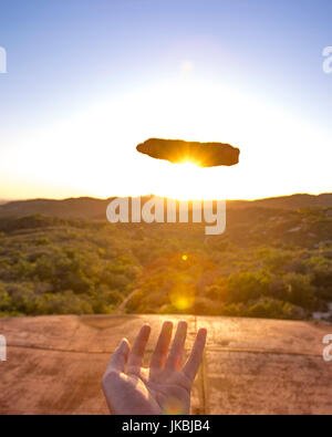Sun At The End Of An Abandoned Road With Tree Stock Photo - Alamy