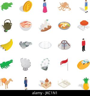 Asian buildings icons set, isometric style Stock Vector Image & Art - Alamy