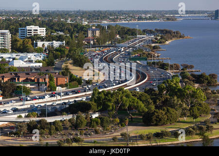 The Kwinana Freeway, The City of Perth, Western Australia from Kings ...