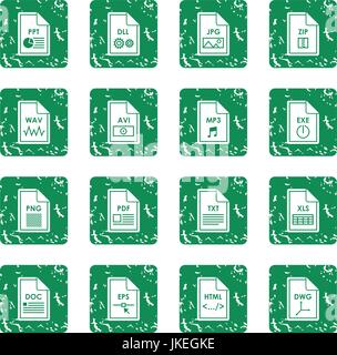 Computer format icons set, grunge style Stock Vector Image & Art - Alamy