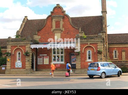 Railway train station building, Stowmarket, Suffolk, England, UK 1846 ...