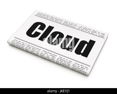 Cloud technology concept: newspaper headline Cloud Application Stock ...