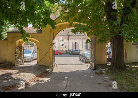 Baroque main gate with two side gates in the church wall Jawor gothic ...