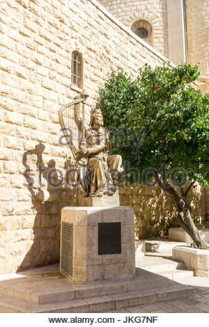 Statue of King David near King David's Tomb in Jerusalem, Israel Stock ...