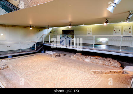 Roman mosaic and Hypocaust museum, St Albans (Verulamium Stock Photo ...