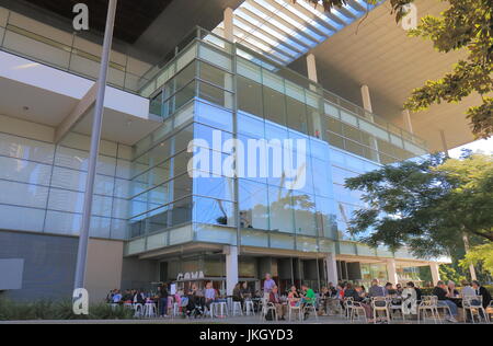 People visit GOMA museum in Brisbane Australia. GOMA Queensland ...
