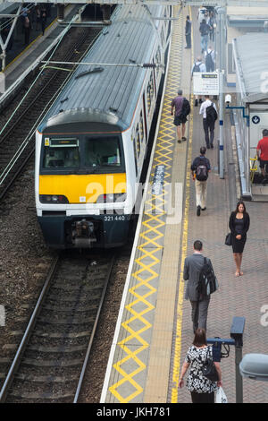 Stratford London railway station platform & trains includes Central ...