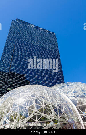 Amazon Corporate Headquarters and Spheres, Seattle, Washington Stock ...