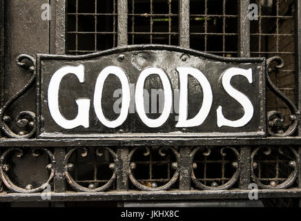 An old Goods entrance sign in Holborn, London, UK Stock Photo - Alamy
