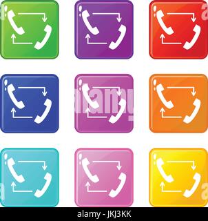 Handsets with arrows icons set vector color Stock Vector Image & Art ...