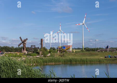 Exhibits and entertainment in the center of HBH, Lithuania Stock Photo ...