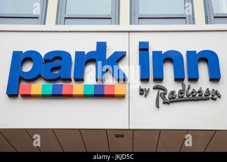 Logo of Park Inn by Radisson hotel on Cheetham Hill Road, Manchester ...