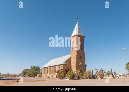 MARIENTAL, NAMIBIA - JUNE 14, 2017: A gas station next to the B-1 road ...
