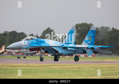 Sukhoi Su 27 K Flanker supersonic deck fighter takes off from aircraft ...